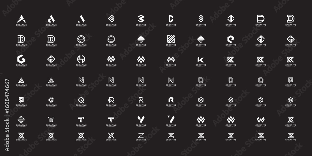 Vetor set of initial letter a-z logo vector design do Stock | Adobe Stock