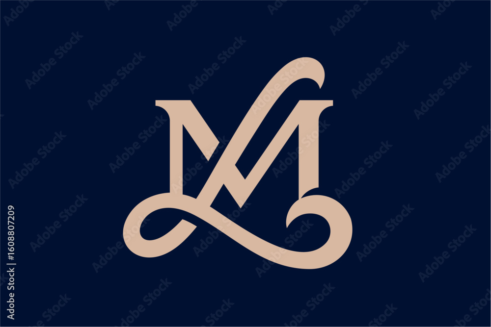 Vetor LM or ML Letter Monogram Logo Design do Stock | Adobe Stock