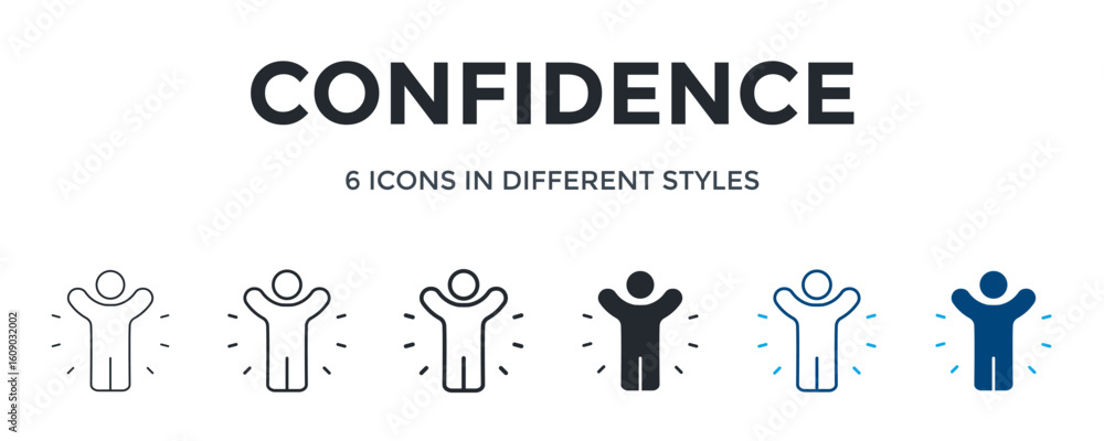 Confidence Icon In Different Style Vector Illustration. Designed In ...