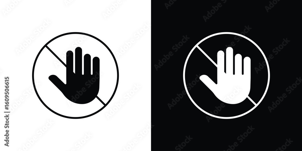 Stop signs. black and white line icons pack. Stock Vector | Adobe Stock