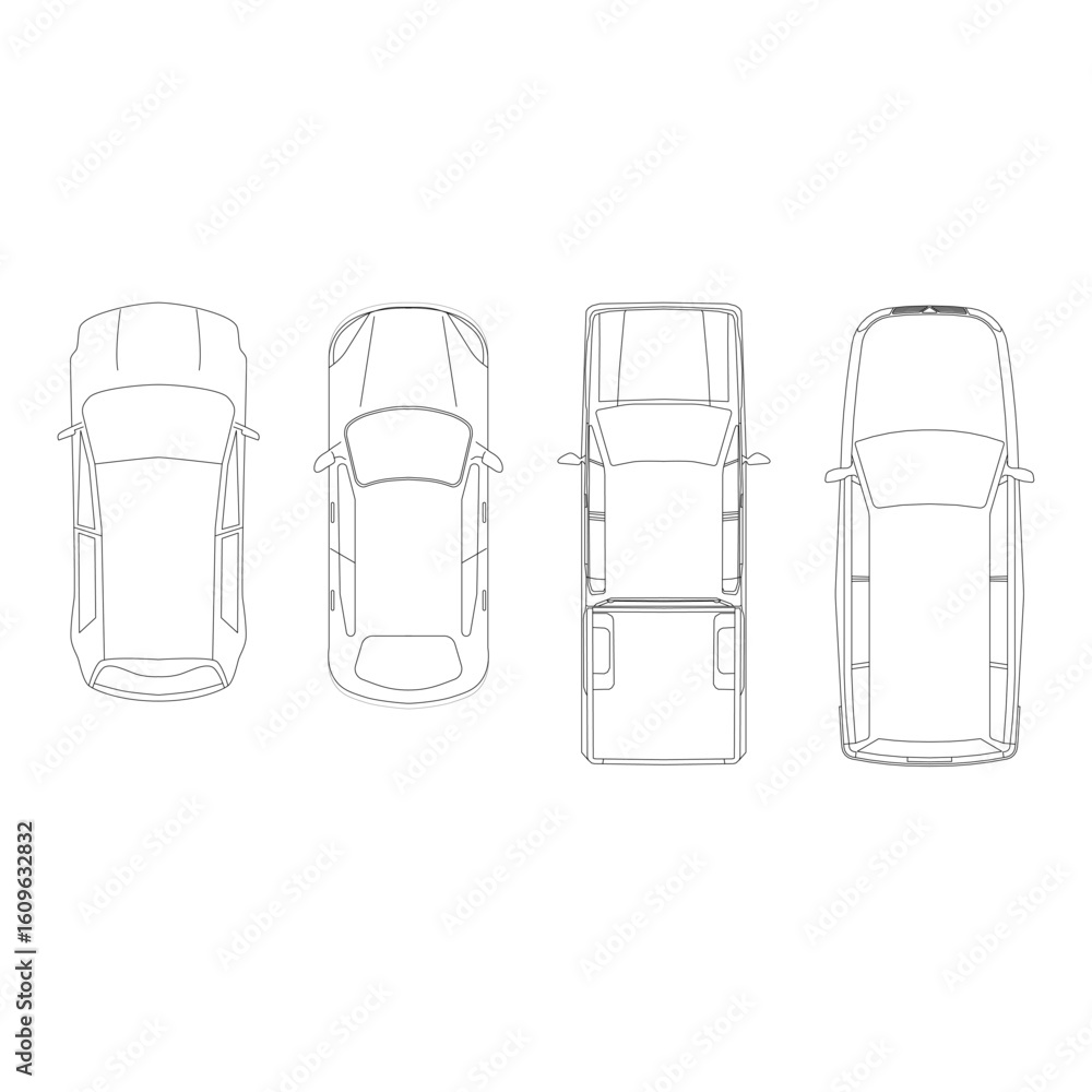Vector illustration of vehicle car drawings Stock Vector | Adobe Stock