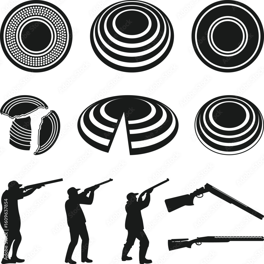 Clay Target Shooting Silhouette Collection, Clay Pigeon Shooting ...