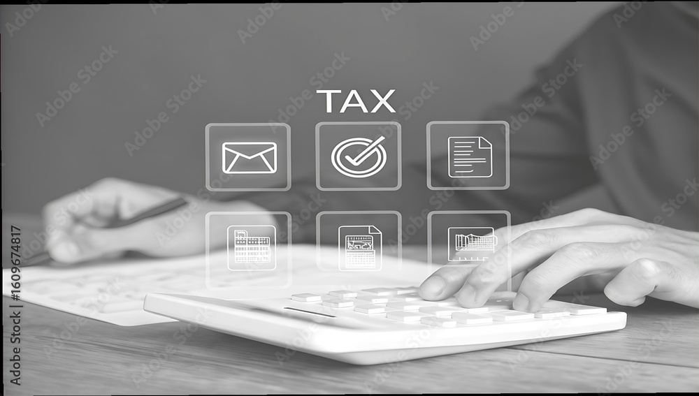 Calculating Figures: Accountant Compiling Financial Data Using a Modern ...