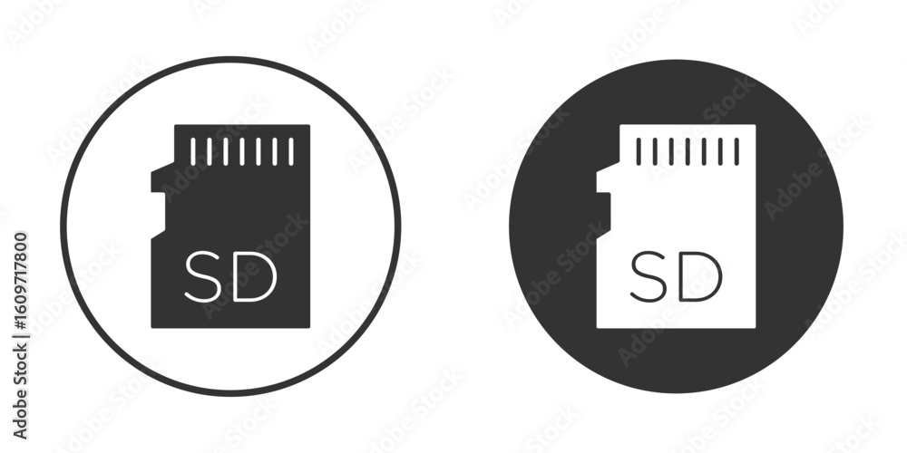 Sd card icon symbol sign in solid style. Stock Vector | Adobe Stock
