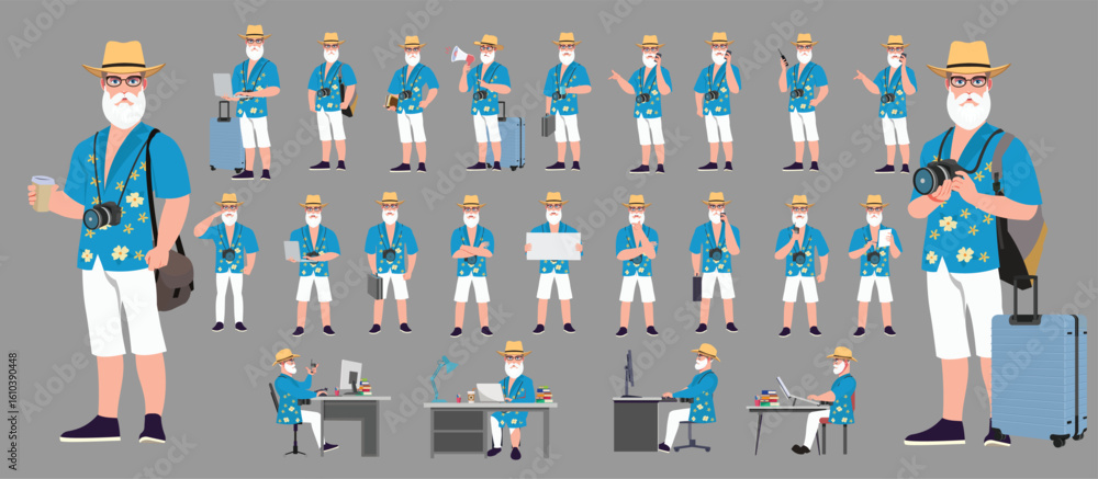 Traveler character model sheet, Character poses, expressions, Walk ...