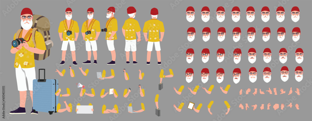 Traveler character model sheet, Character poses, expressions, Walk ...