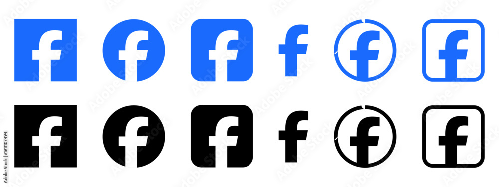 Facebook New Logo Icon 2025 Stock Vector | Adobe Stock
