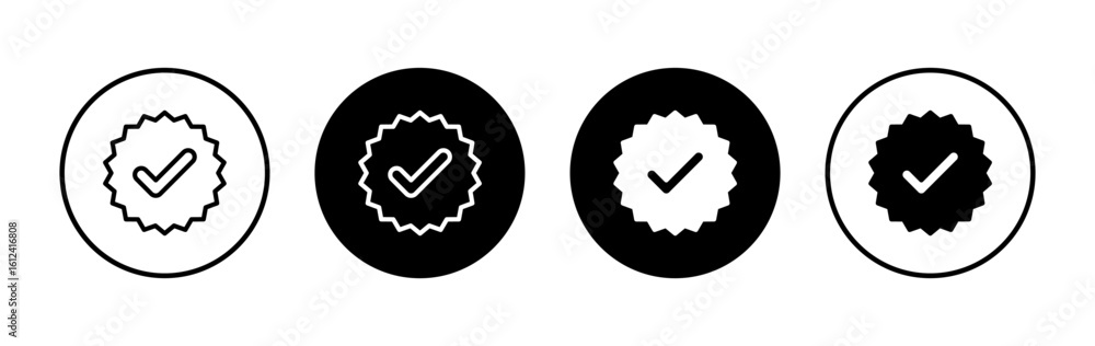 verified icon symbol for apps and websites. verification check mark ...