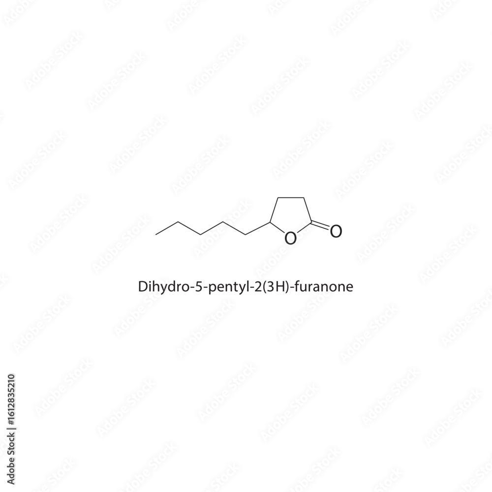 Dihydro-5-pentyl-2(3H)-furanone skeletal structure. Pentyl Furanone ...