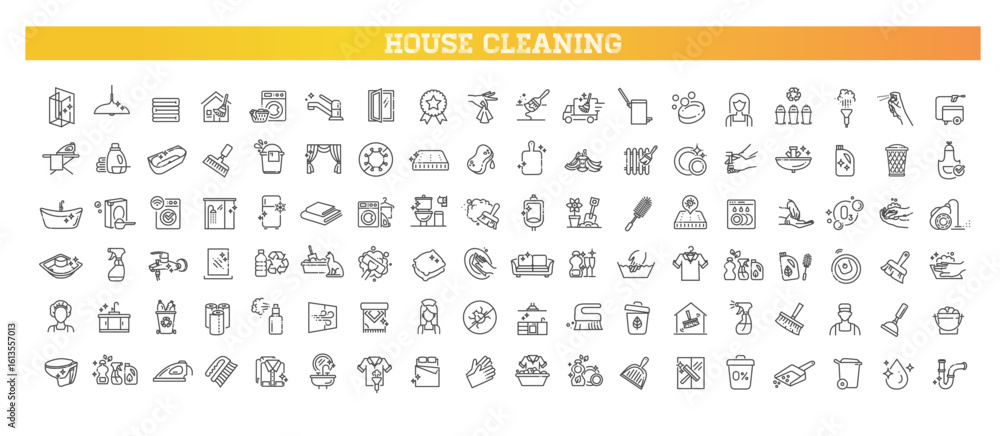 Home cleaning icons Stock Vector | Adobe Stock