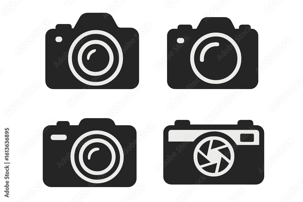 Camera icon set. Photography symbol collection. Vector graphic element ...