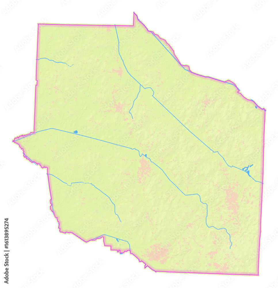 Map of the County Gibson (Tennessee, US) showing the isolated County with relief representation ...