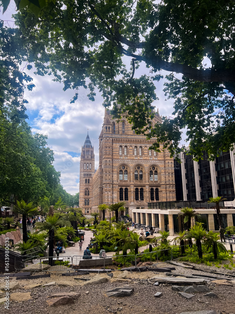 Natural History Museum building surrounded by greenery. Famous ...