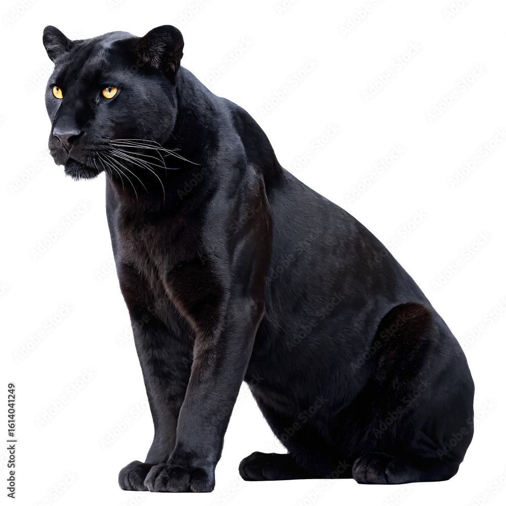 Photo Stock black panther ready to hunt on isolate png panther ...