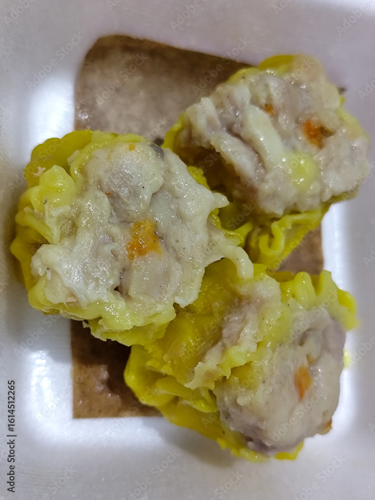 Dimsum The food menu at the Mie Gacoan restaurant which has a soft ...