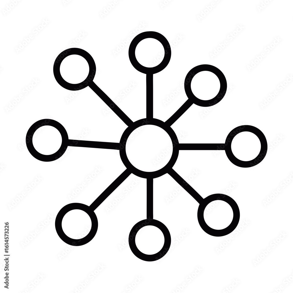 Vector art of a simple black and white line art icon depicting a ...