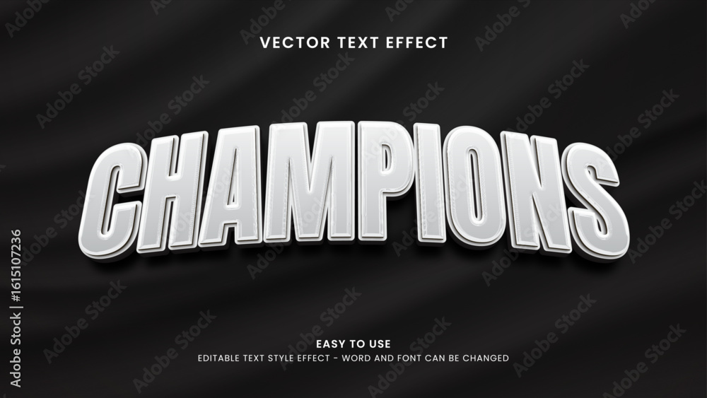Vetor champions editable text effect do Stock | Adobe Stock