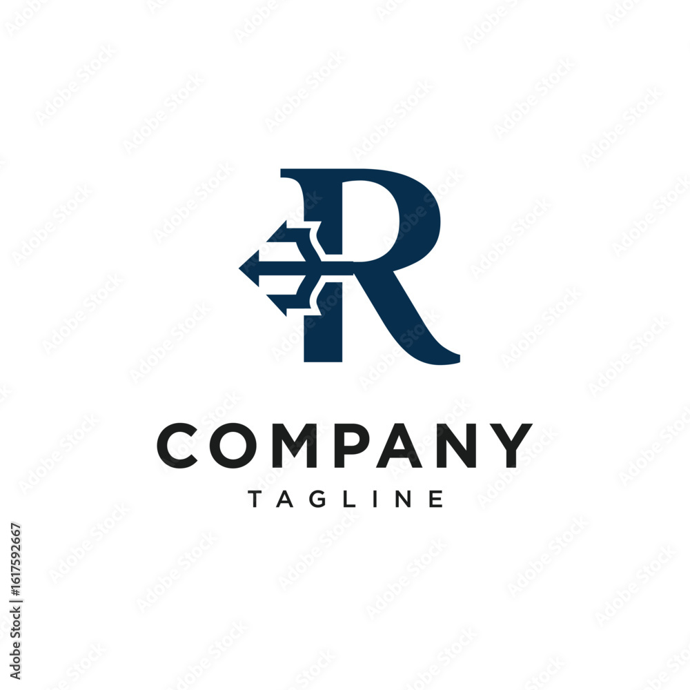 Letter R Trident Logo Icon vector の Stock ベクター | Adobe Stock