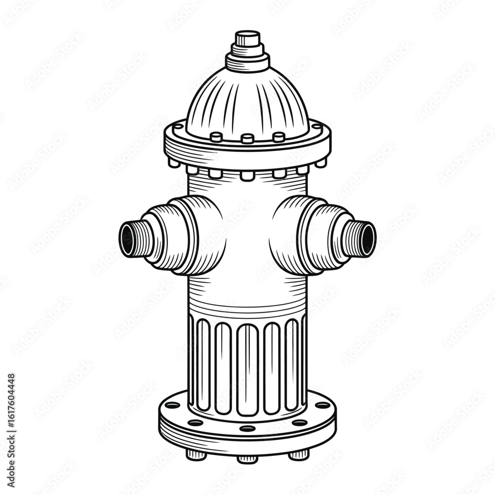 Vintage Line Drawing of a Fire Hydrant Stock Vector | Adobe Stock