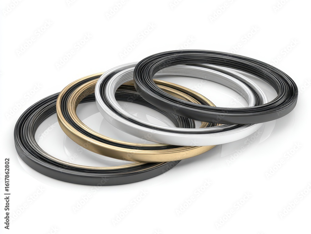Metal Gaskets: Set of Rubber Engine Gaskets for Car Spares in White ...