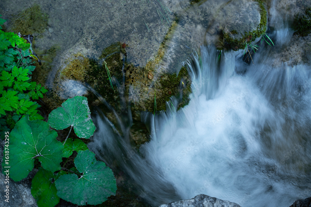 Plitvice Lakes, Veliki Slap waterfall and river with cascades in the ...