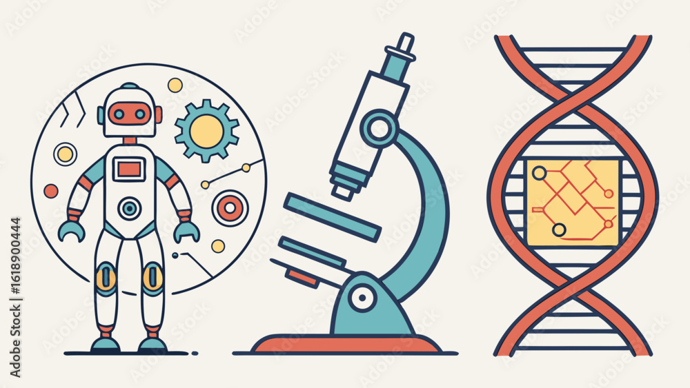Explore AI, Science, and Technology with a modern DNA, microscope, and ...