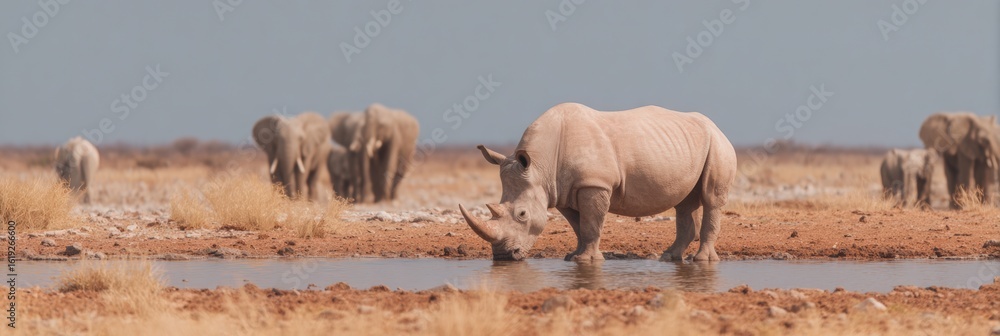 Authentic Presidents Day In Botswana Wildlife Scene with Rhino and ...