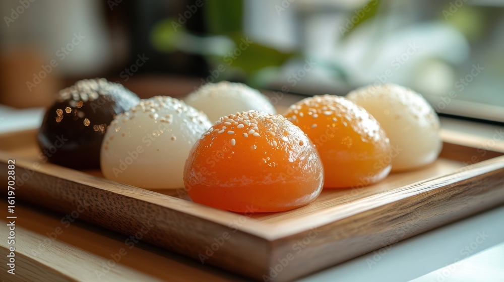 Stock-Illustration „Traditional Chuseok Day Food,Various Rice Cake ...