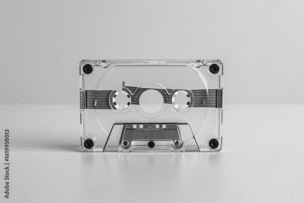 Retro transparent audio cassette tape Stock Illustration | Adobe Stock