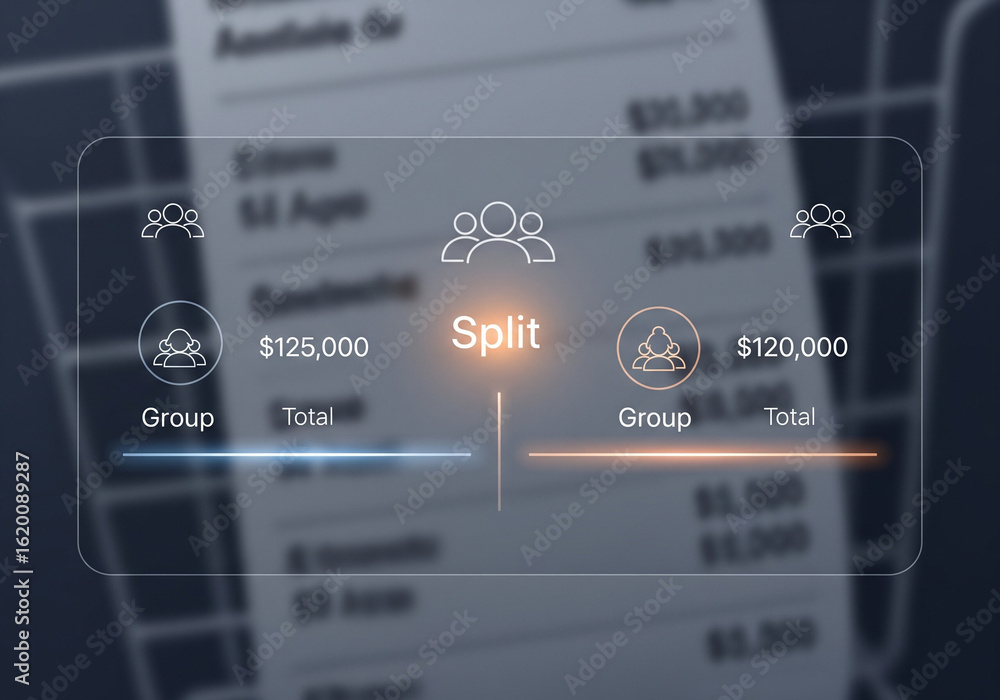 Ilustración de Stock Digital Expense Splitting Interface with Group ...