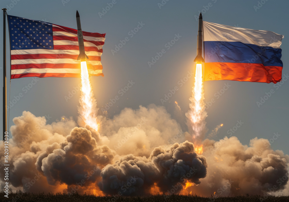 War conflict between two world powers Stock Photo | Adobe Stock