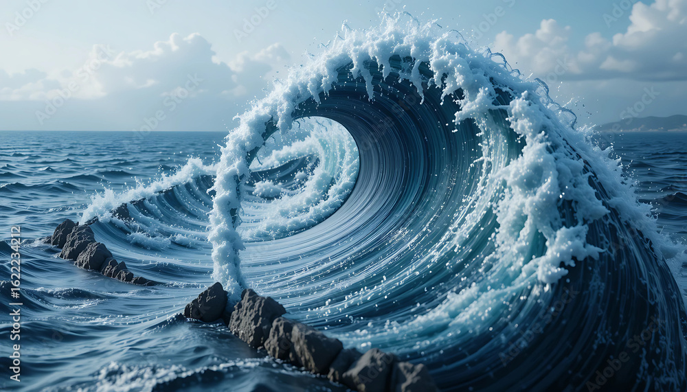 Simulation of tectonic plates shifting under the sea, triggering a ...