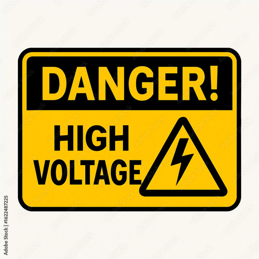 Ilustración de Stock Warning Sign Displaying High Voltage Hazard in ...