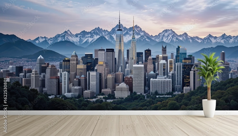 "Modern Skylines and Mountain Peaks: Digital Wall Murals That Blend ...