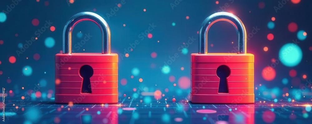 Set of locked and unlocked padlock line icons Flat vector security ...