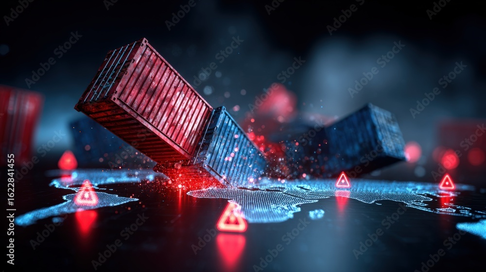 Global Supply Chain Disruption: Shipping Containers Falling on World ...