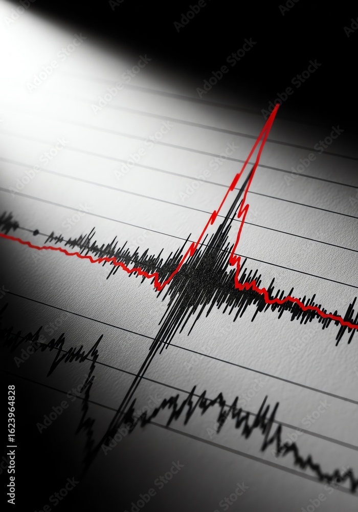 Seismic activity graph showing earthquake detection Stock Photo | Adobe ...