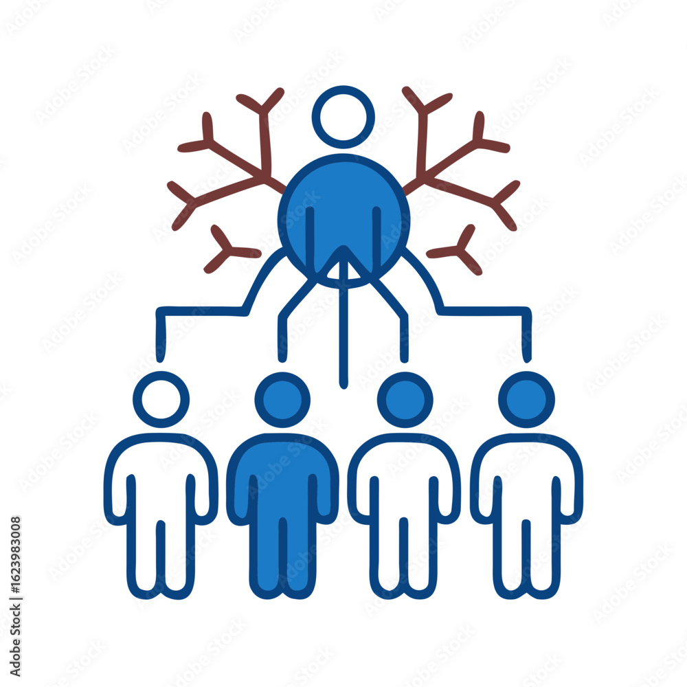 A detailed illustrative depiction of the organizational structure ...