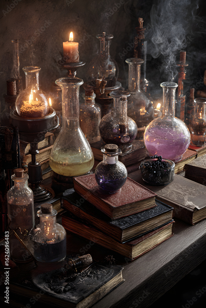 Mystical Alchemist's Lab: Rituals & Potions in a Shrouded Laboratory of ...