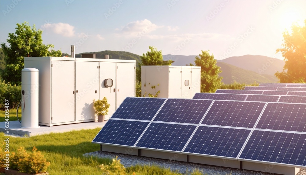solar power plant with an integrated Battery Energy Storage System ...