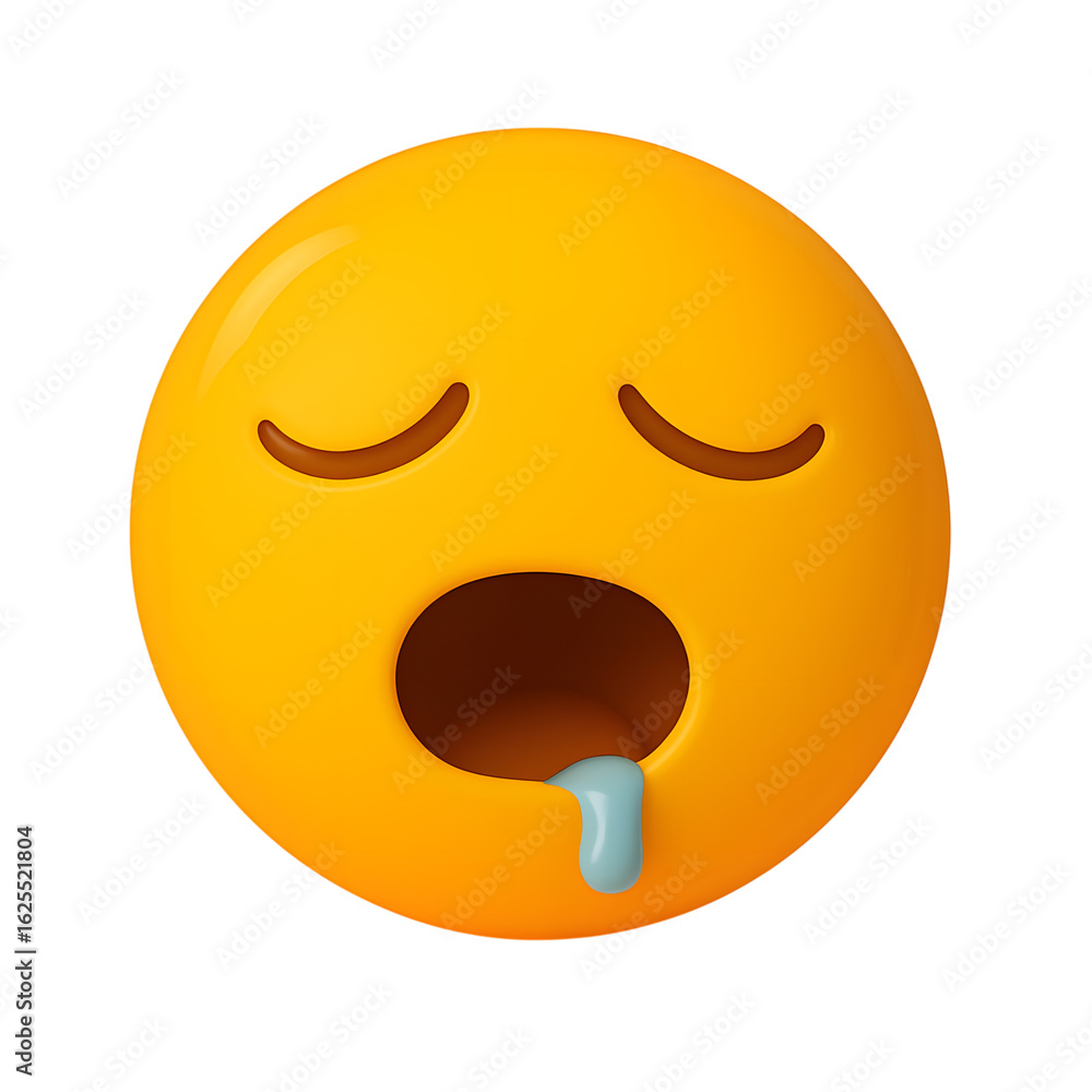 Dizzy Face Emoji Drooling and Falling Asleep Expressing Extreme Fatigue ...
