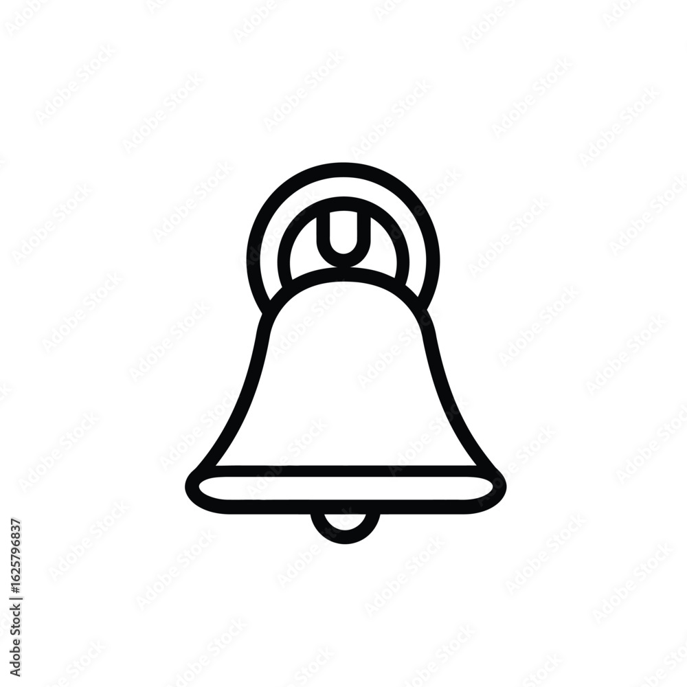 Icon of a Classic Bell Shape with Rounded Design in Black Outline Stock ...
