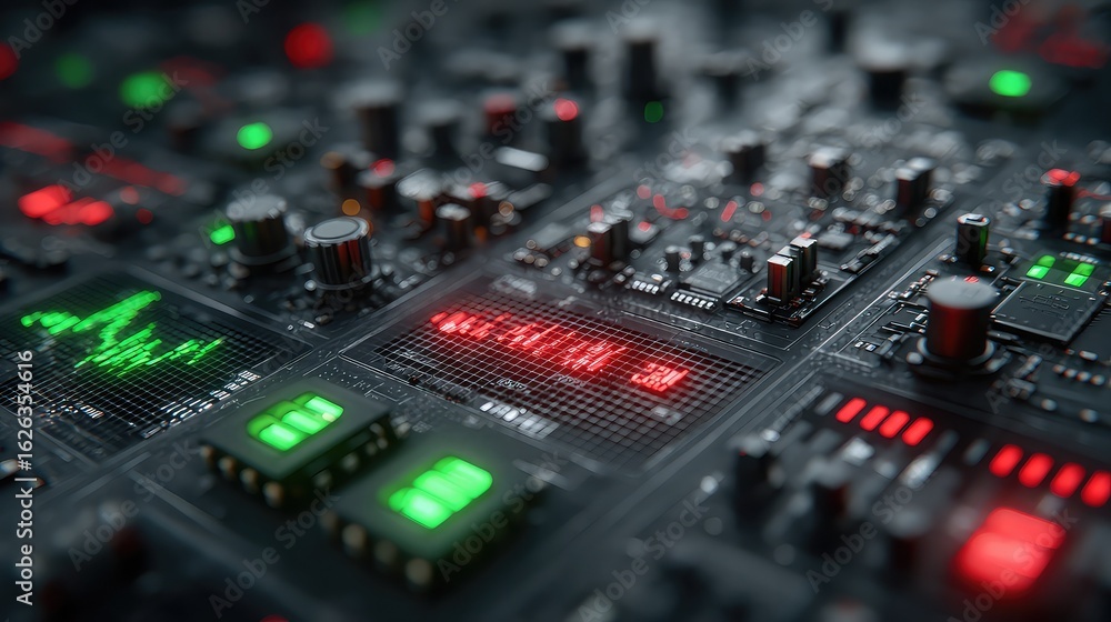 Transparent AI display shows system health check across networks ...