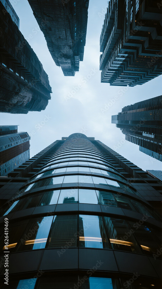 Foto de Stock A glass elevator shaft runs down the cliff, offering a ...