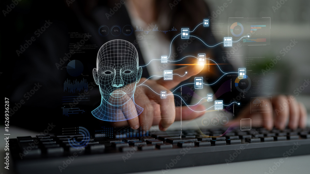 Stock-Foto „AI transforms how we manage digital data. From smart ...