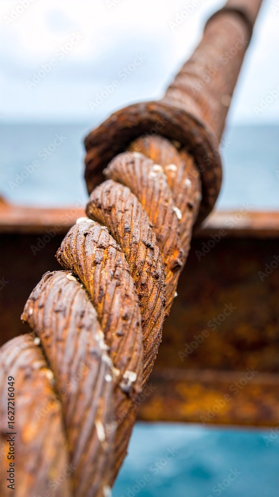 Extreme Macro of Rust Crystals on Offshore Steel Cable – Oil Rig ...