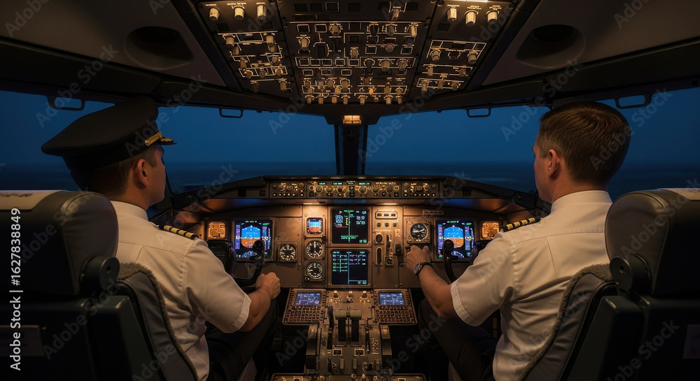 Pilot cockpit airplane uniform control aviation flight dashboard ...
