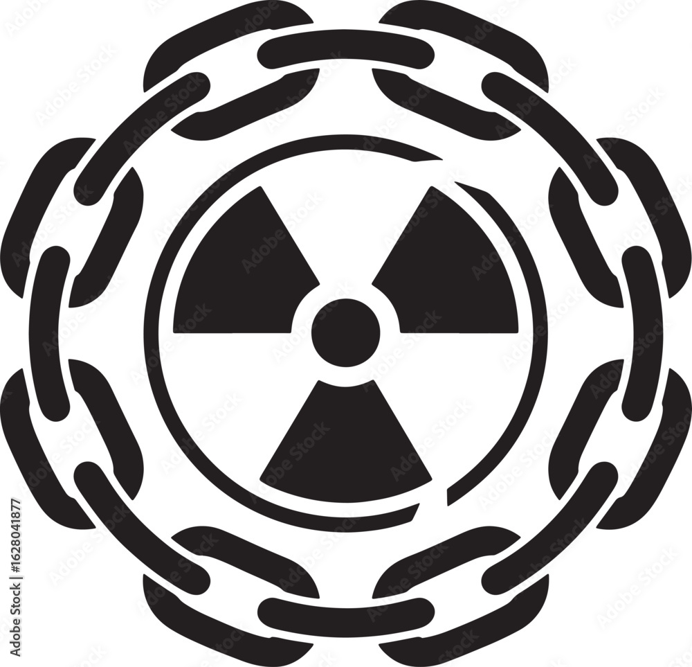 Praca wektorowa bez tantiem: Radioactive Hazard Symbol Encased in ...