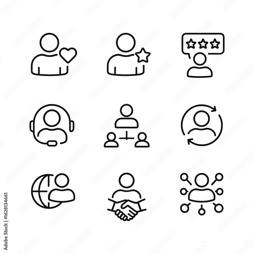 User experience icons pack. Outline symbols. Line design Stock Vector ...