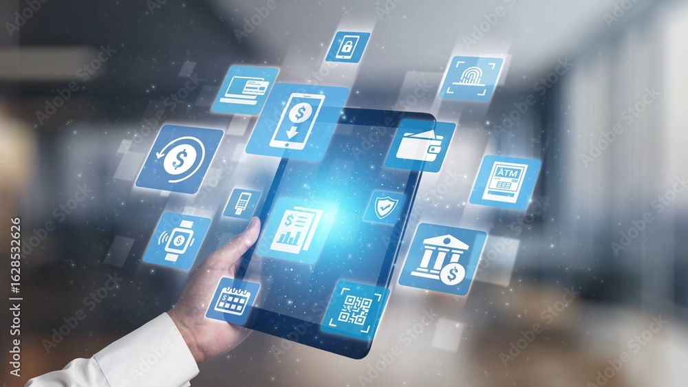 Online banking and digital banking innovation combining finance and ...